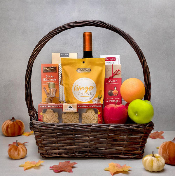 Autumn Bounty Gift Basket includes Chews, Cookies, Crackers, Fruits ...